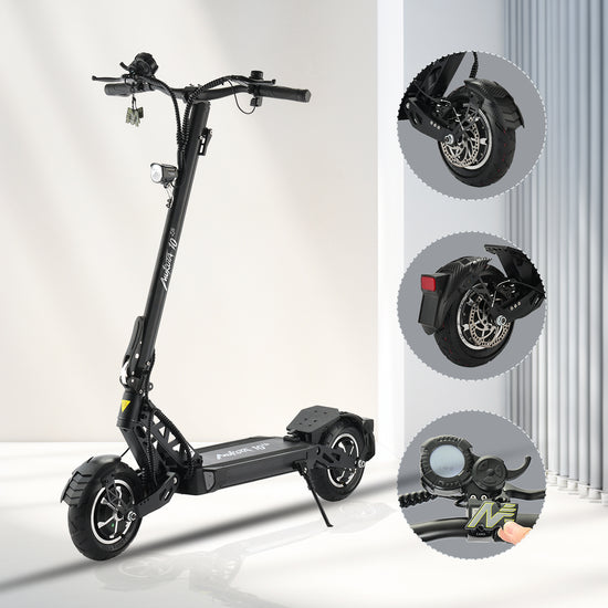 MUKUTA 10 Lite Electric Scooter, 1000W Dual Motor, 44 Miles Range, 10 ...